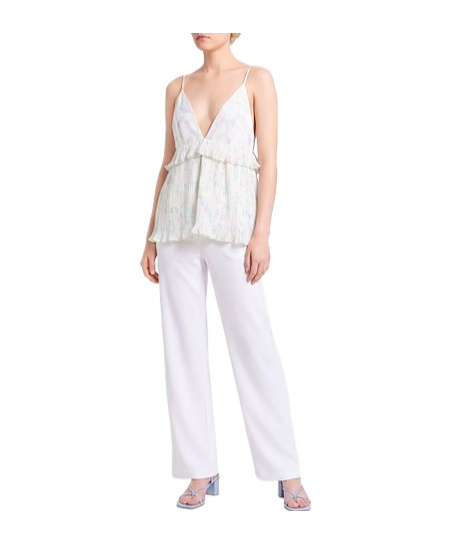 GANNI Ganni Ruched Tie Strap Tank Top